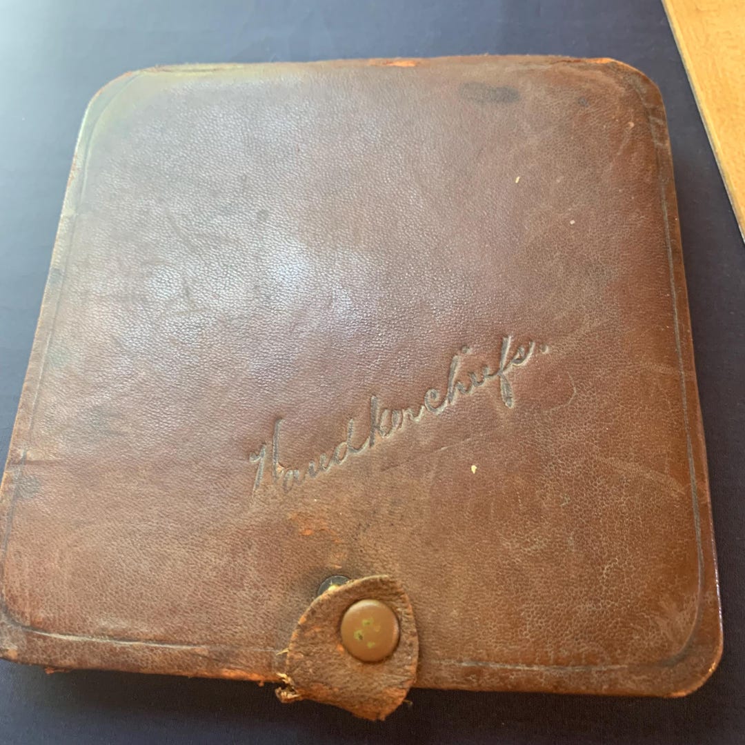 Vintage Mens Leather Handkerchief Box - Etsy