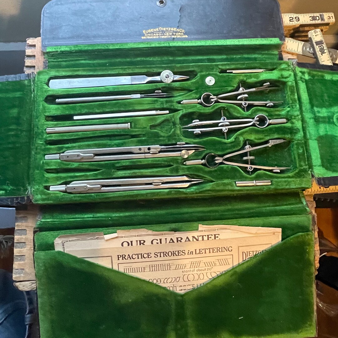 Vintage Eugene Dietzgen Excello Compass Set Drafting Draftsman Engineer ...