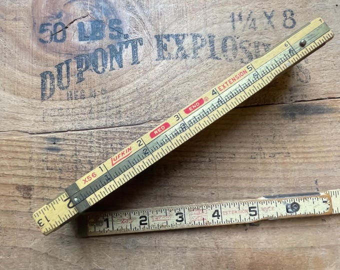 Vintage Lufkin Red End Extension Rule Model X56 Wooden 72" Ruler Unused ...