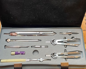 Vintage Eugene Dietzgen Excello Compass Set Drafting Draftsman Engineer ...