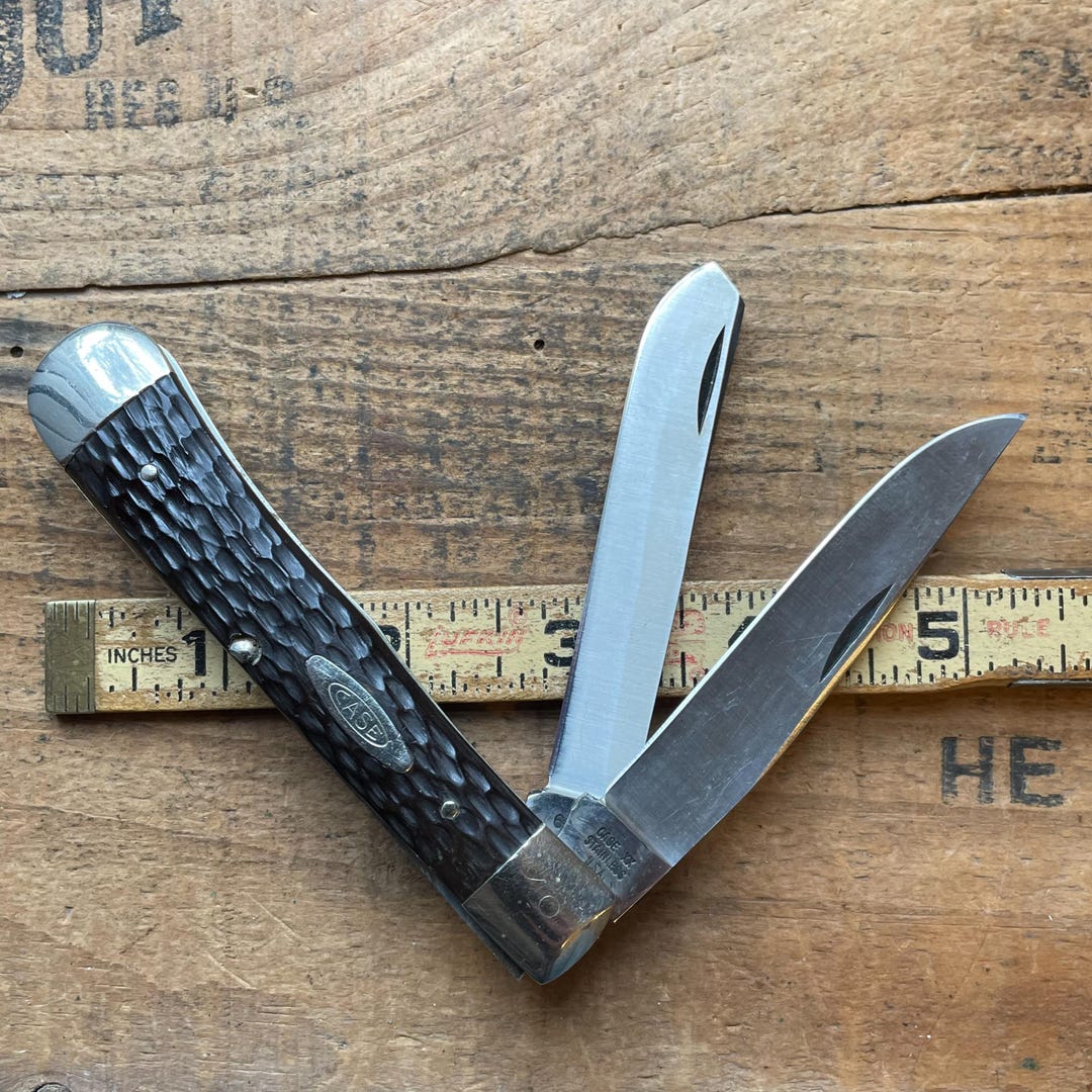 Case XX USA 1965-69 Model 6254 SSP Tested Razor Edge Trapper 2 Blade ...