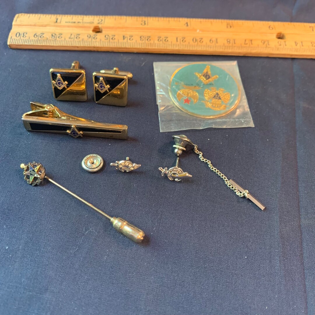 Vintage Mens Masonic Jewelry, Scimitar, Cufflinks Lot - Etsy