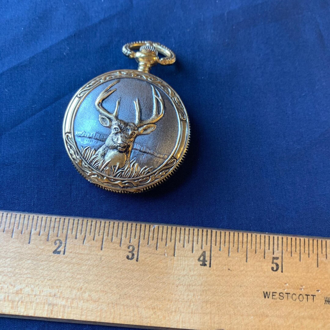 Vintage Working Majestic Pocket Watch With Buck Deer Motif - Etsy