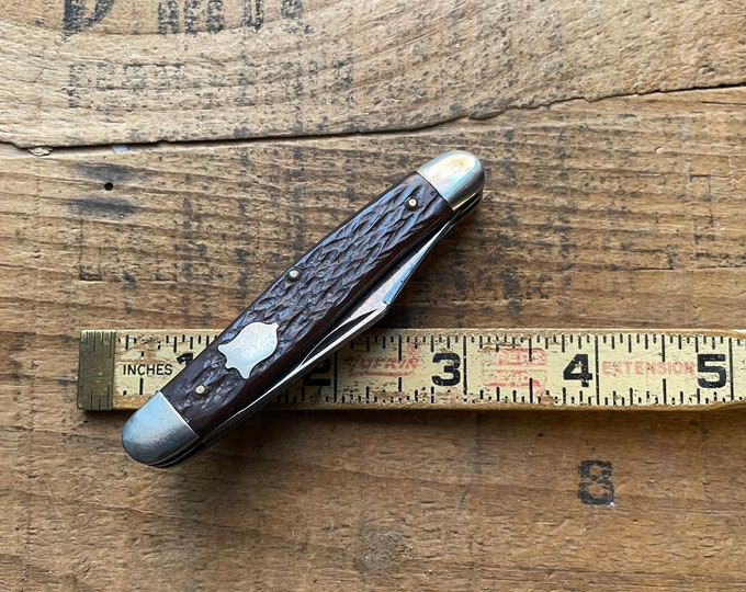 Camillus New York USA Model 64 1960's Medium Stockman W/ Punch 3 Blade ...