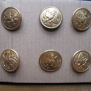 6 Vintage Metal Military Buttons - Etsy