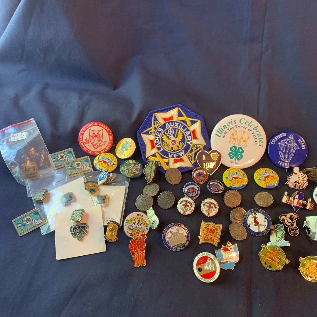 Vintage Lot Military, 4H, Religious, Bowling Organization Pins - Etsy