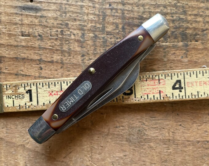 Vintage Schrade Old Timer USA Model 34OT Medium Stockman 3 Blade Pocket ...