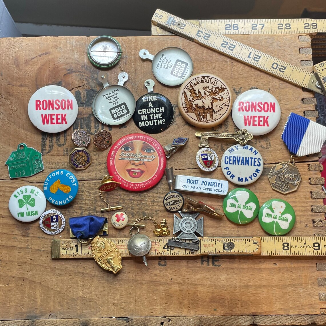 32 Piece, Badges, Pencil Topper, Pins and Token Lot - Etsy