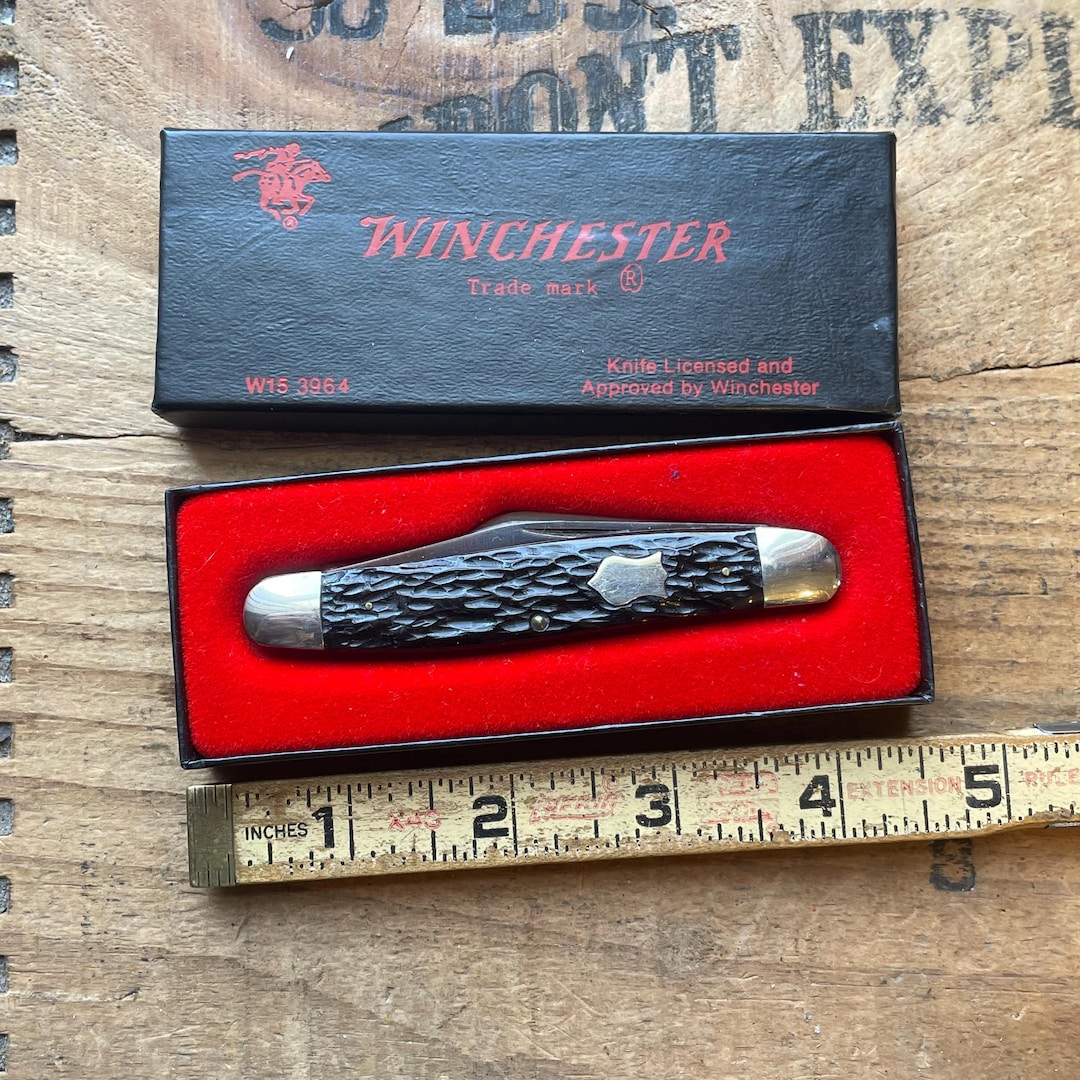 Vintage Winchester Bluegrass Cutlery 1987 Model 3964 Stockman 3 Pocket ...