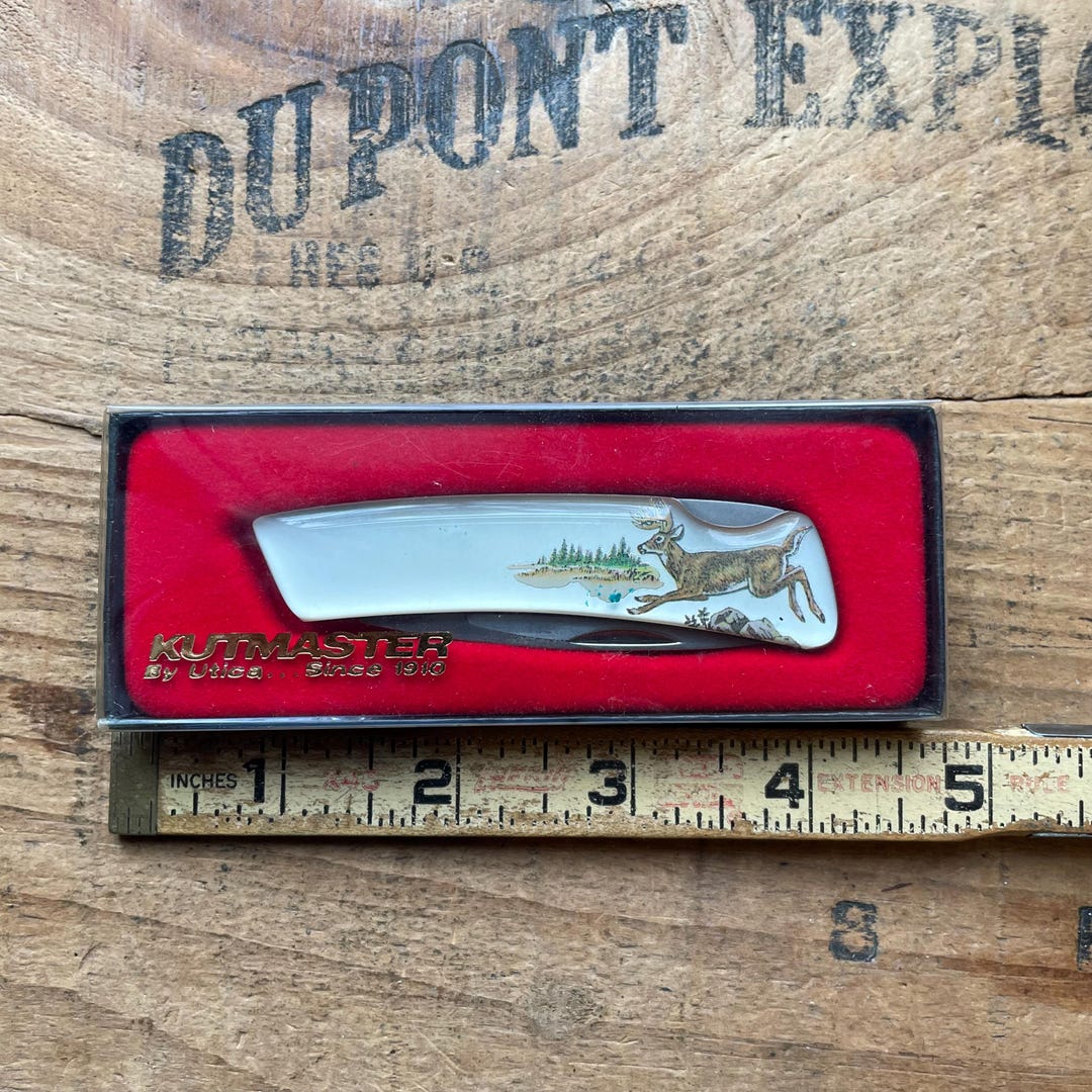 Vintage Pocket Knife Kutmaster Utica USA 1 Blade Lockback With Box - Etsy