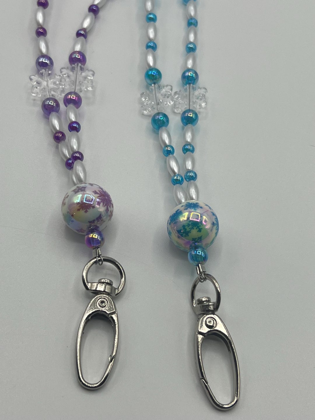 Snowflake Beaded Lanyard - Etsy