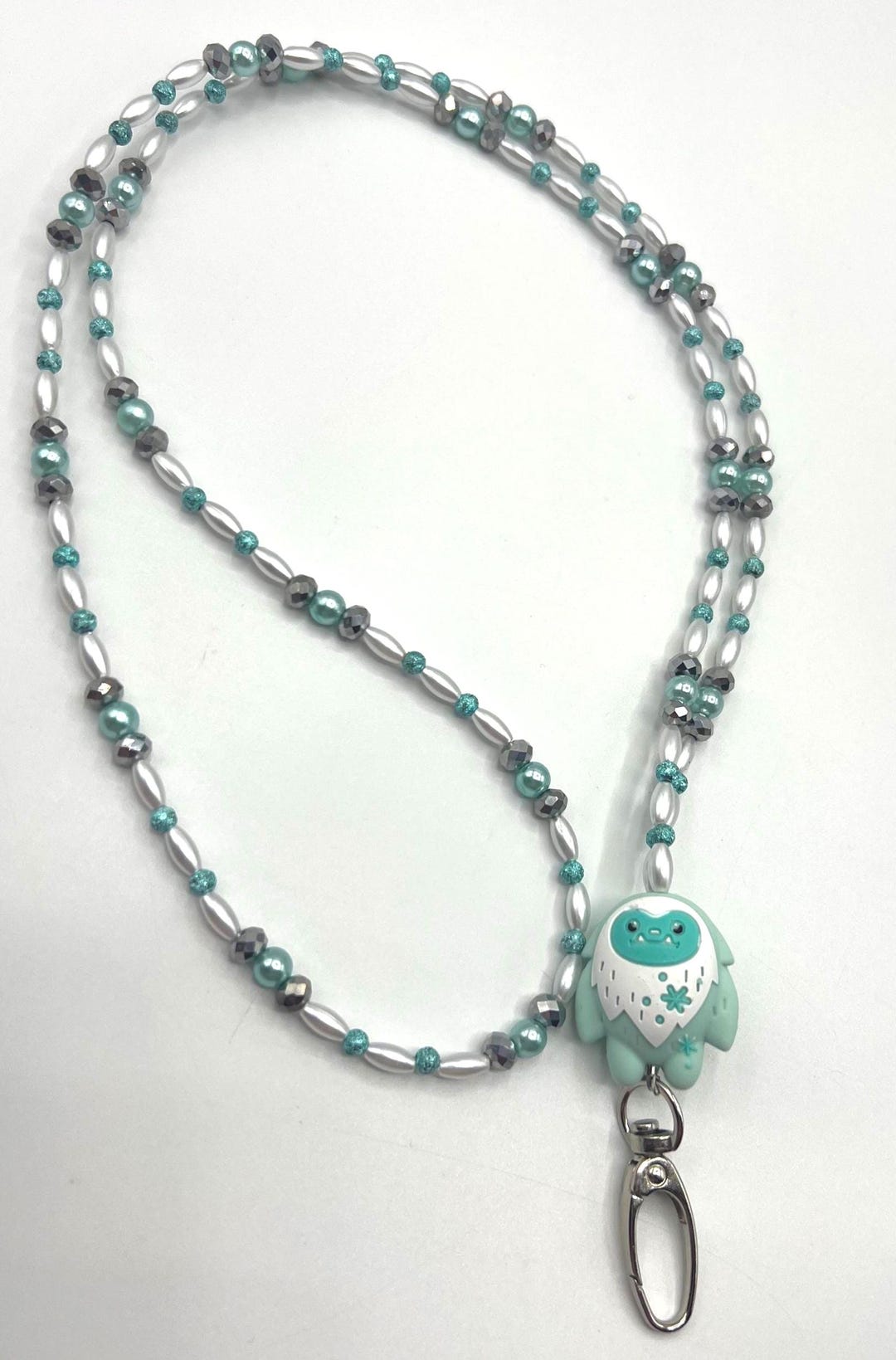 Snow Monster Themed Beaded Lanyard - Etsy