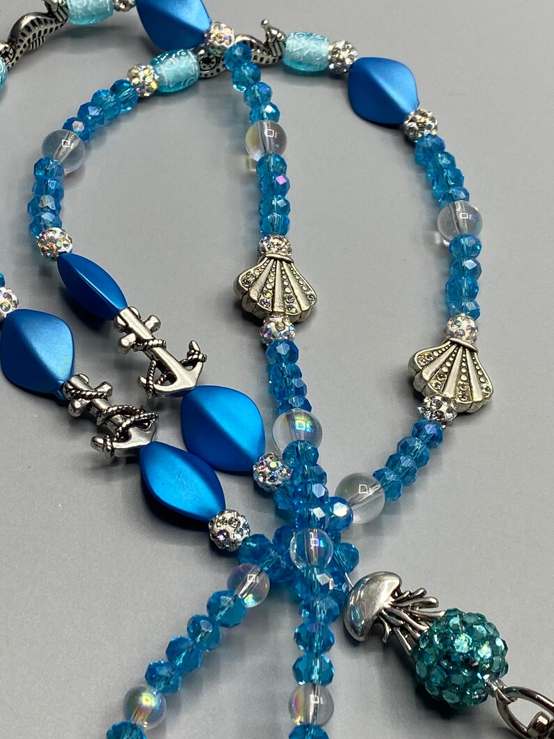 Blue Sea Creature Lanyard: Tibetan Silver Nautical Beads - Etsy