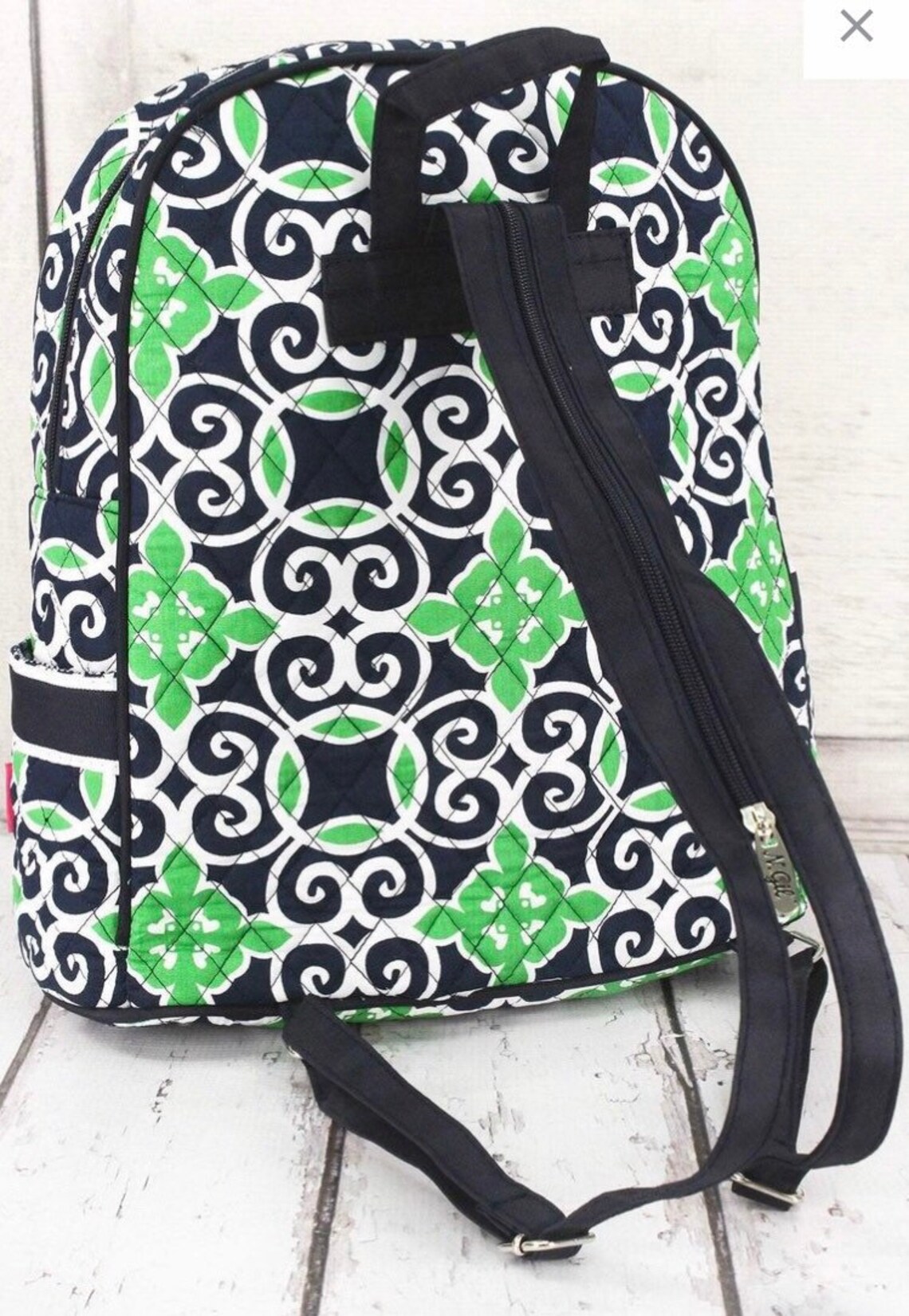 Monogrammed Quilted Backpack Personalized Girls Bookbag | Etsy