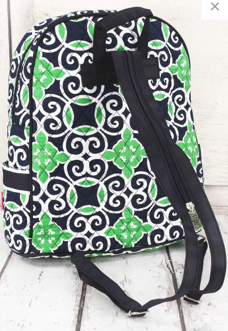 Monogrammed Quilted Backpack Personalized Girls Bookbag | Etsy