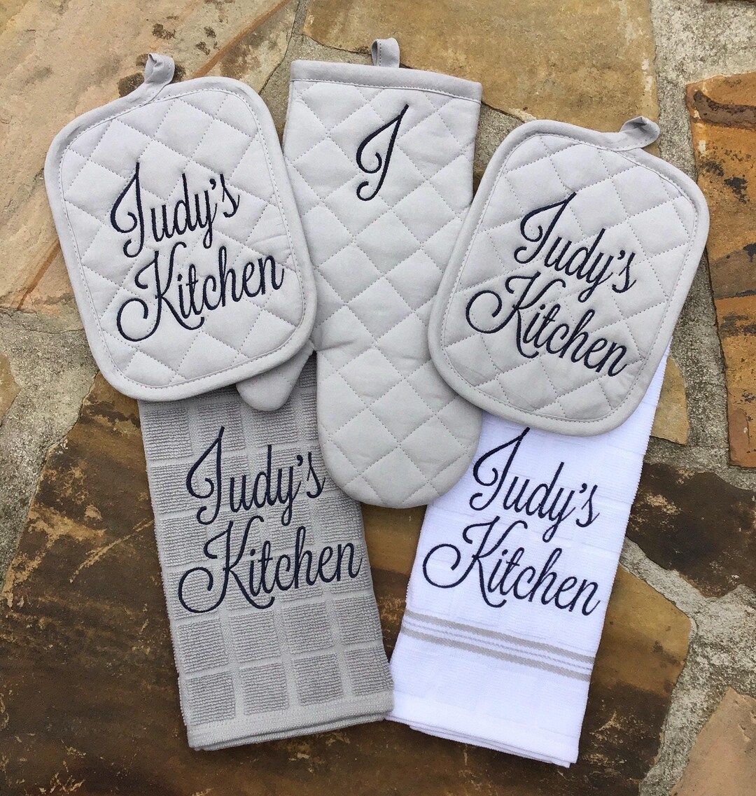 Personalized Kitchen Towel Set | 5 Piece Kitchen Towel Set ...