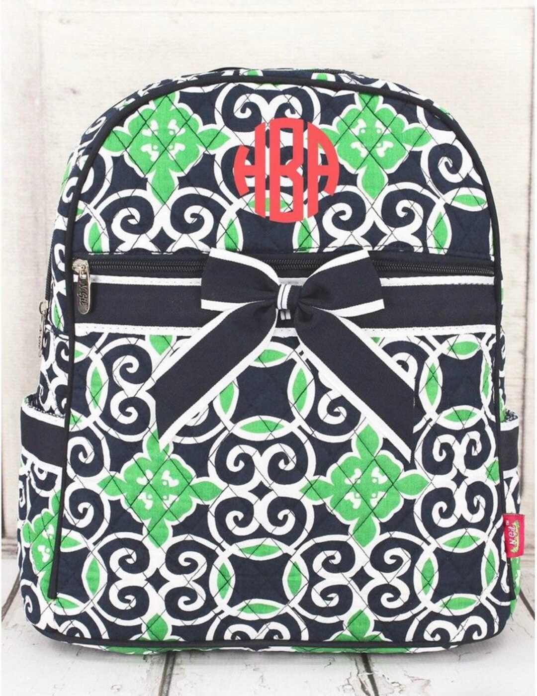 Monogrammed Quilted Backpack Personalized Girls Bookbag - Etsy