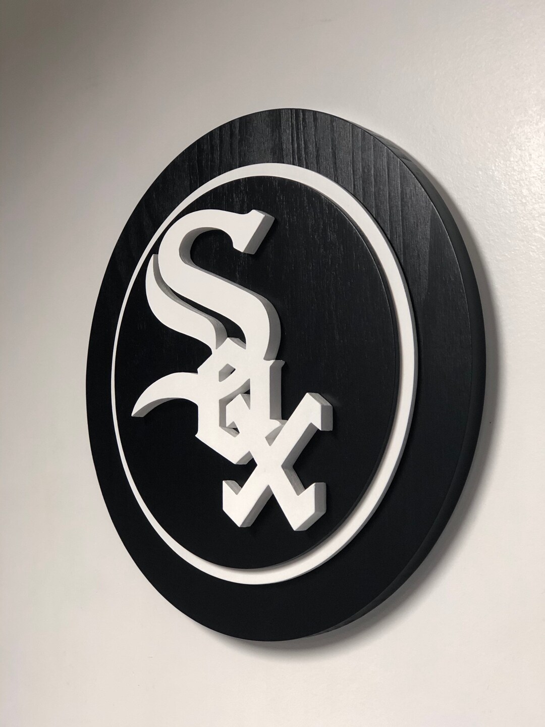 White Sox Black & White Wood Sign - Etsy