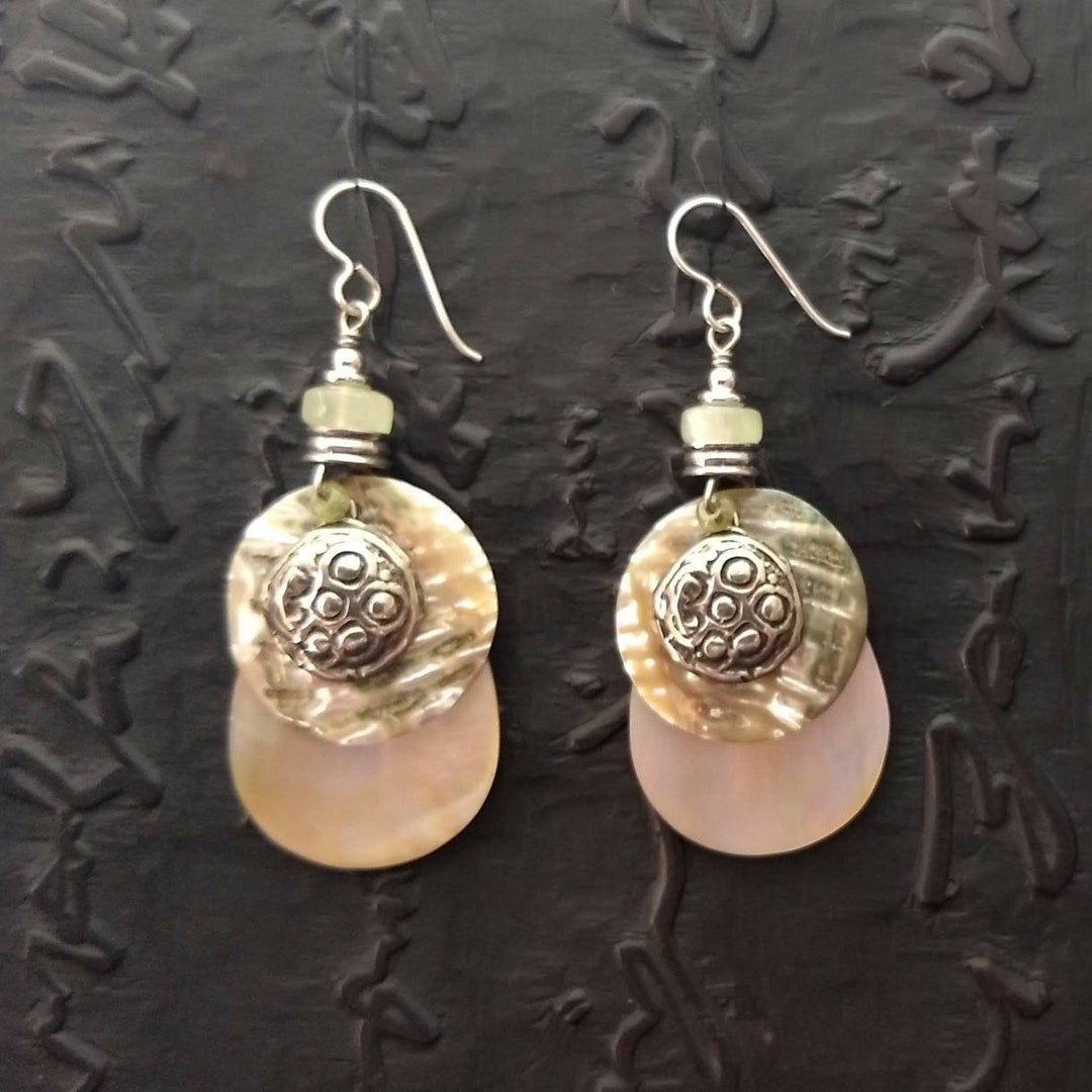 White Bronze Cast From an Old Syrian Jewelry Element, Abalone, Mother ...