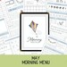 Spring Morning Menu Bundle, March, April, May, Homeschool Printable ...