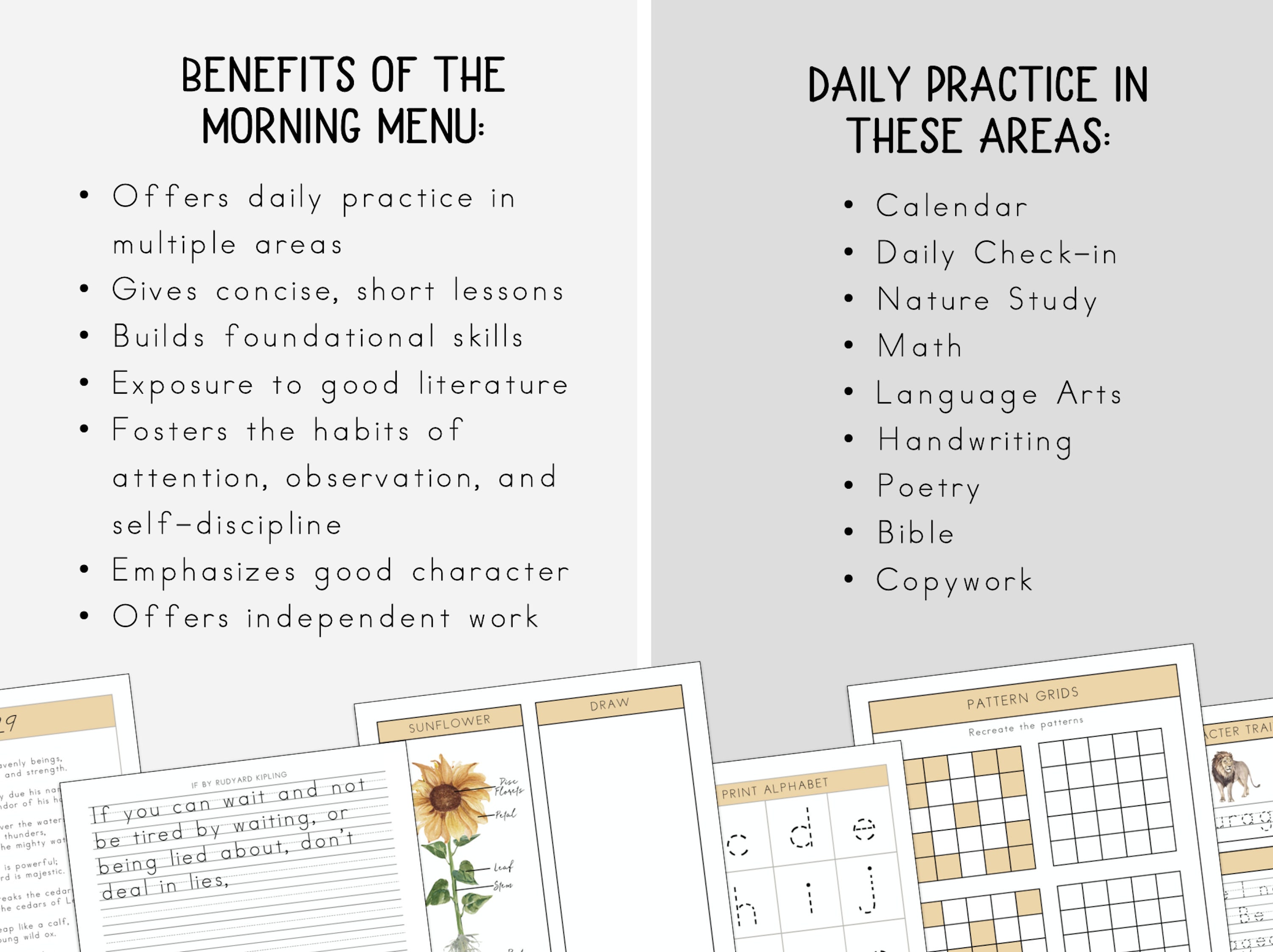 Morning Menu Pages for August | Morning Time Basket | Charlotte Mason ...