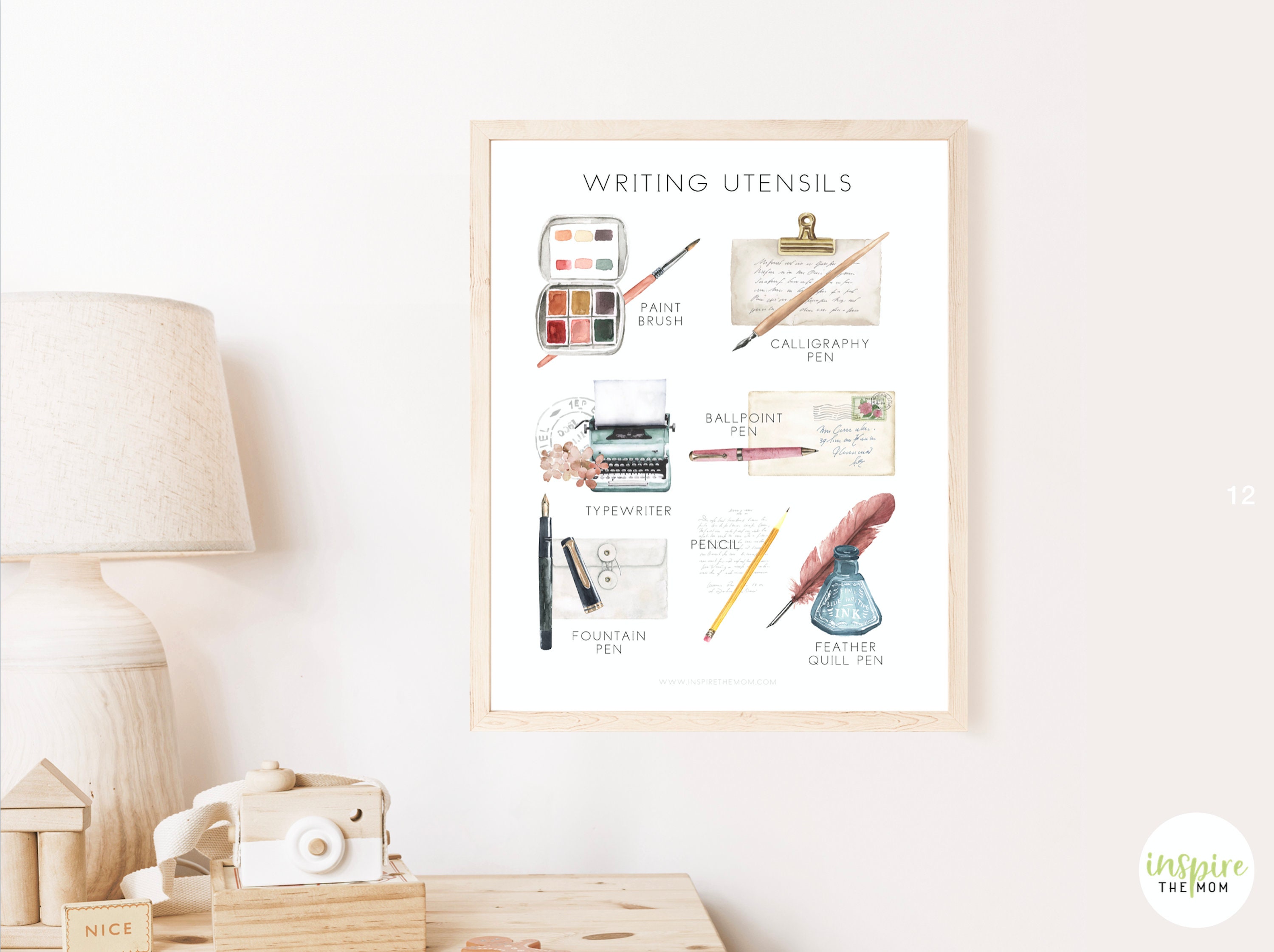 Writing Utensils Poster Digital Download Educational Office - Etsy