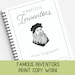 Famous Inventors, Print Copywork, Inventor Facts, Print Handwriting ...