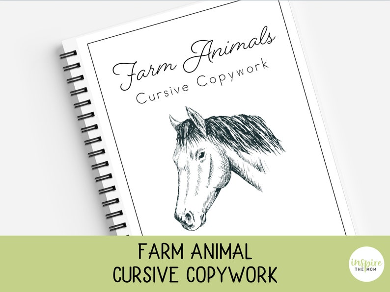 Farm Animals Cursive Copywork Farm Animal Facts Cursive - Etsy