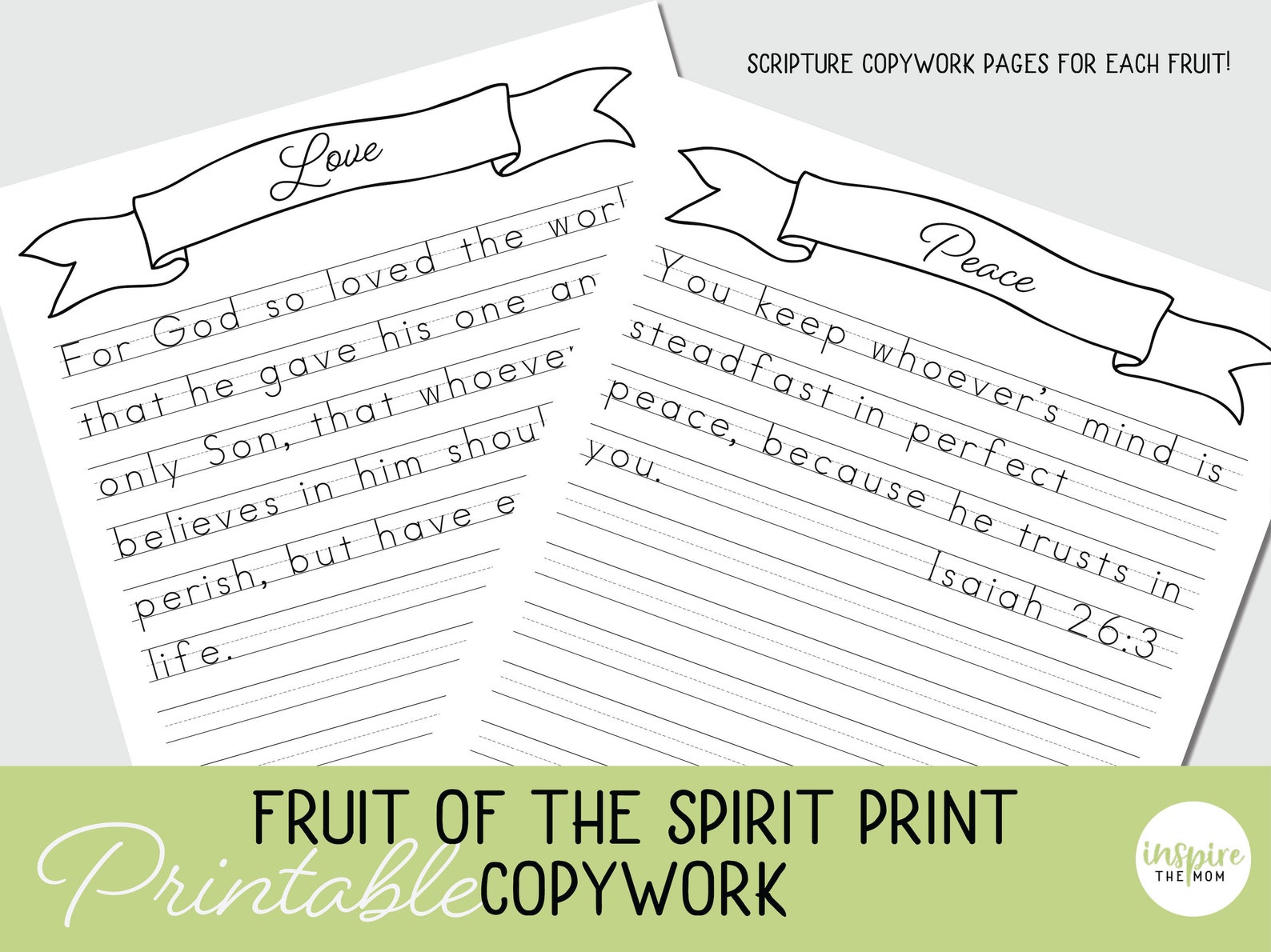 Fruit of the Spirit Print Copywork, Homeschool Printable, Print ...