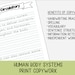 Human Body Systems, Print Copywork, Human Body Facts, Print Handwriting ...