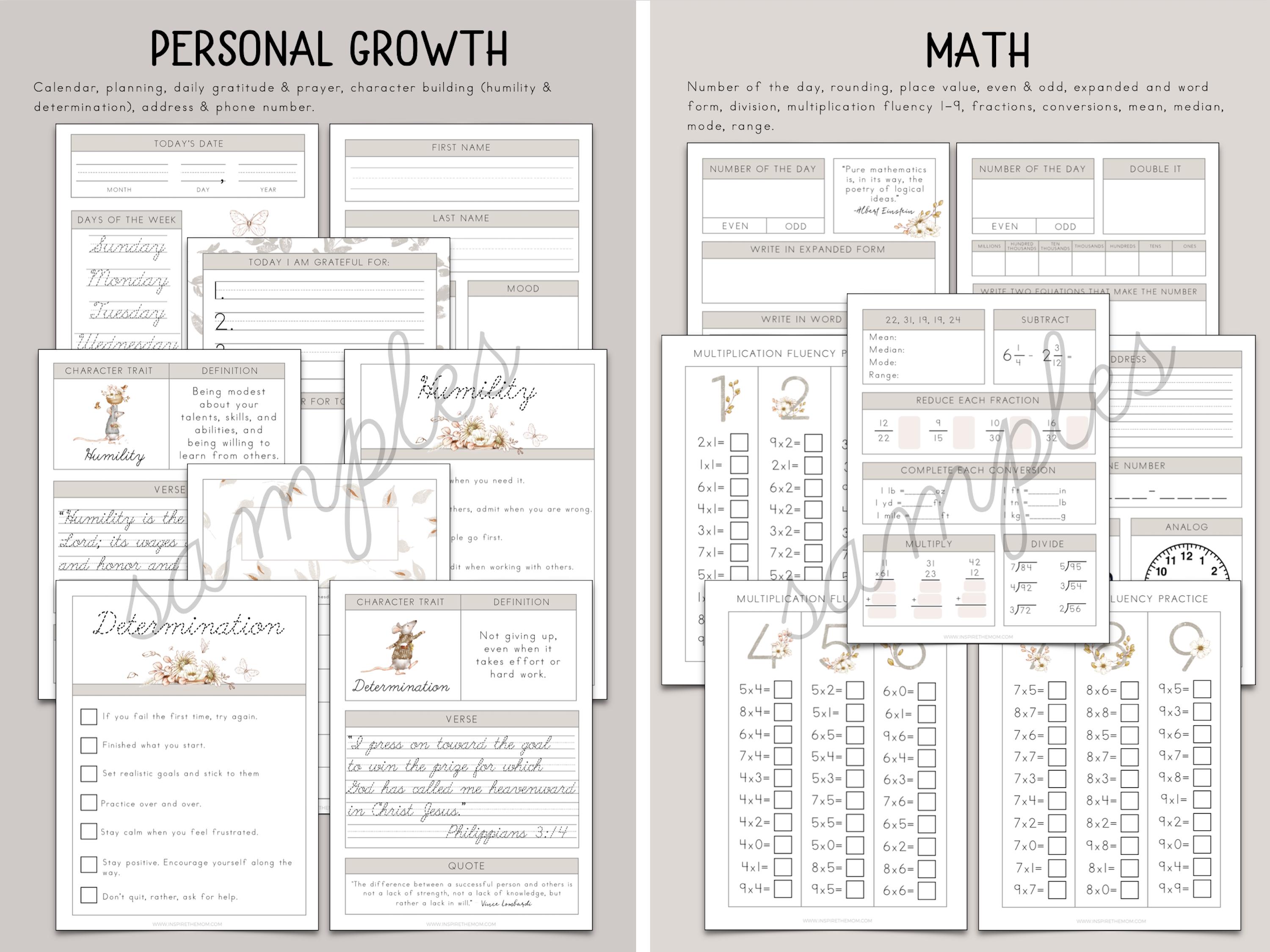 Fourth Grade Morning Menu Pages, Morning Time Basket, Elementary, 4th ...