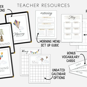 Morning Menu Pages for May, Homeschool Printable, Morning Time, Morning ...
