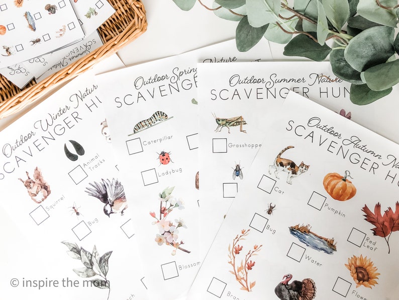 Seasons Nature Scavenger Hunts BUNDLE for Prek-2nd Grade - Etsy