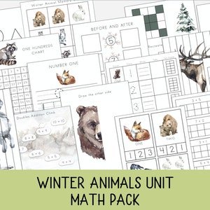 Winter Animals Unit: Math Pack, Winter Math, Homeschool Printable, Prek ...