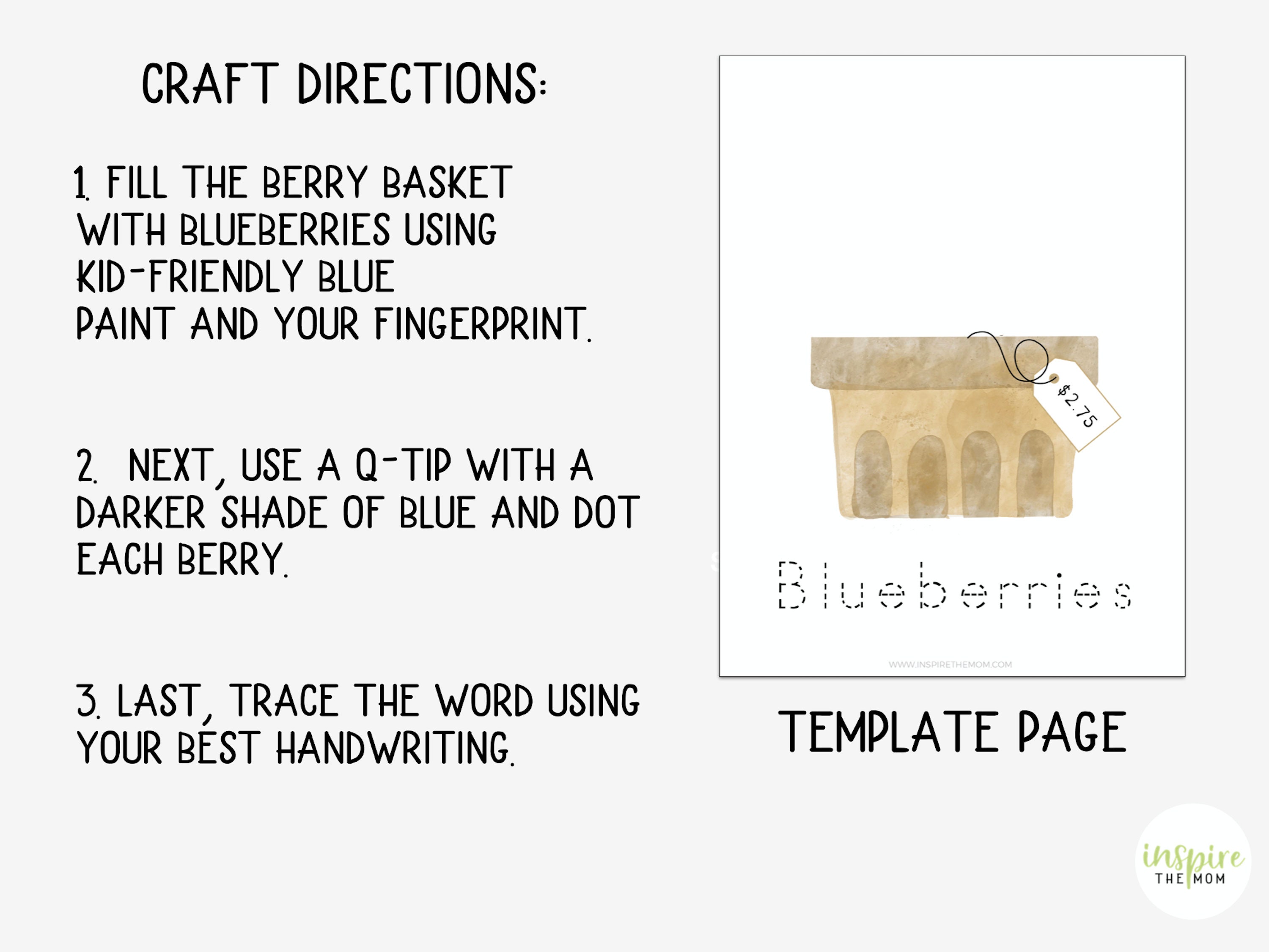 Blueberry Craft Template, Fingerprint Craft, Preschool Craft ...