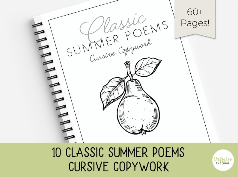 Summer Poems Cursive Copywork for Students and Teachers, CURSIVE ...