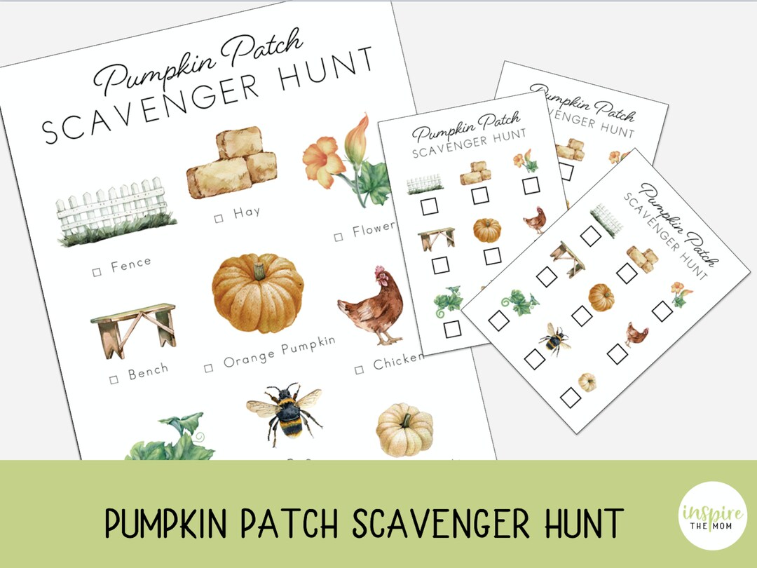 Pumpkin Patch Scavenger Hunt, Prek-2nd Grade, Fall Activity, Outdoor ...