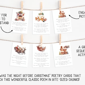 Twas the Night Before Christmas, Poetry Cards, 12 Printable Cards ...