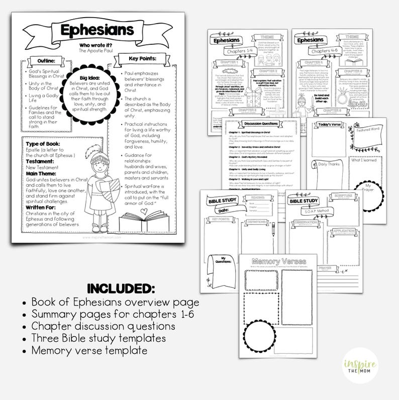 Book of Ephesians Illustrated Bible Study Guide for Kids | Chapter ...