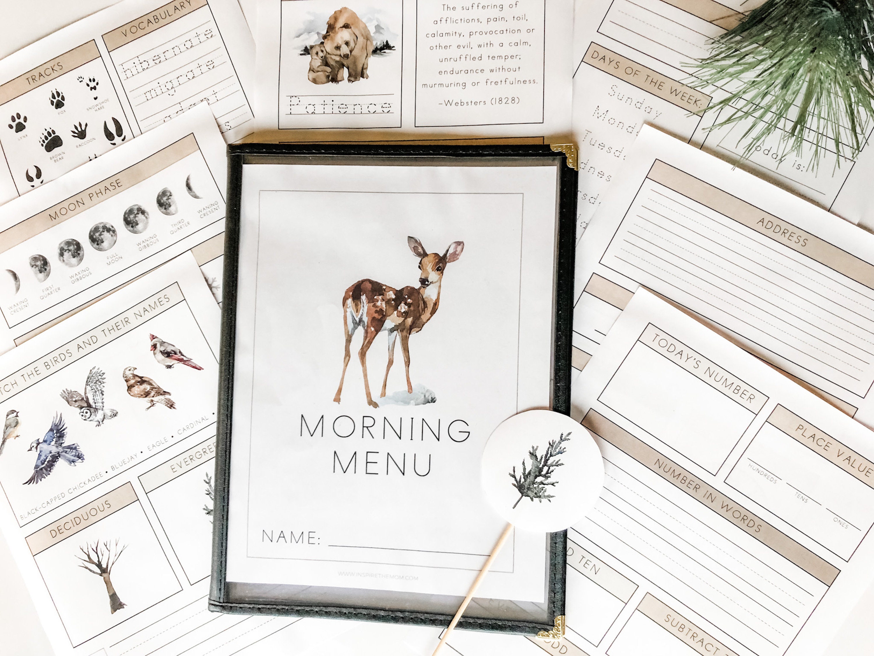 Morning Menu Pages for January, Homeschool Printable, Morning Time ...