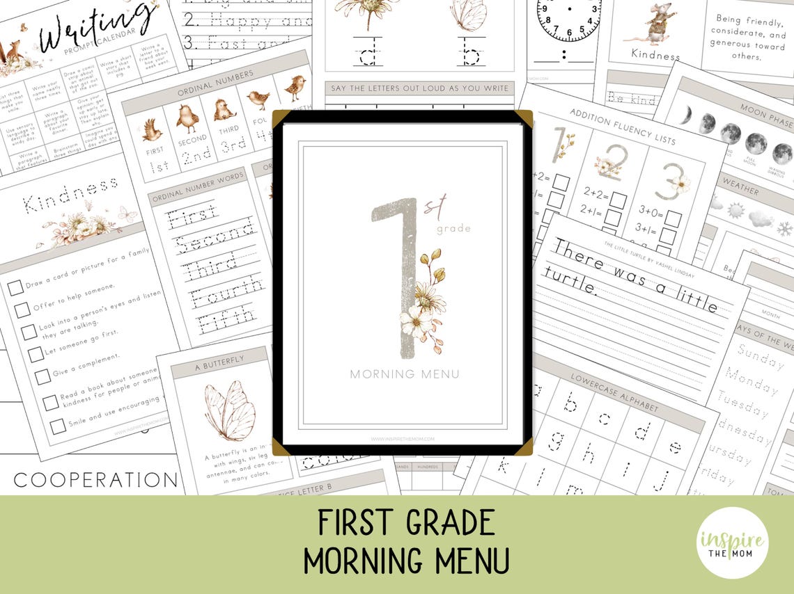 Morning Menu for First Grade | No Prep Daily Routine | ELA & Math ...