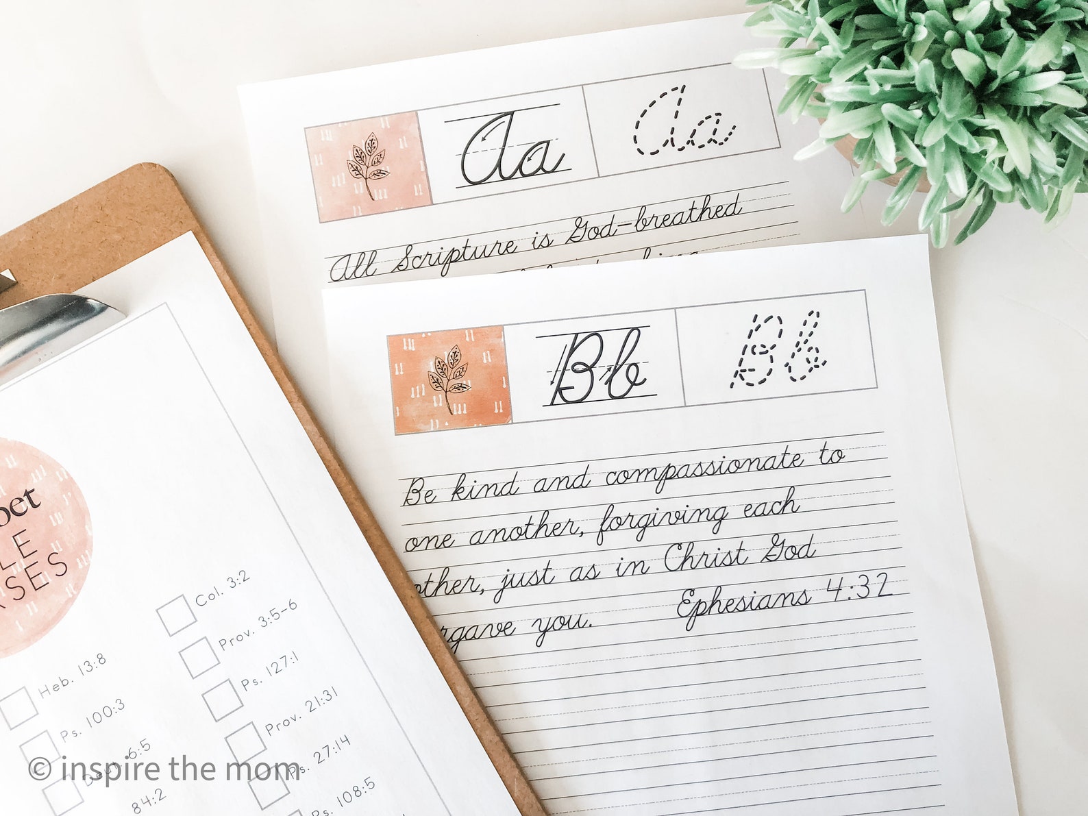 Cursive Alphabet Bible Verse Copywork, Cursive Copywork, Cursive ...