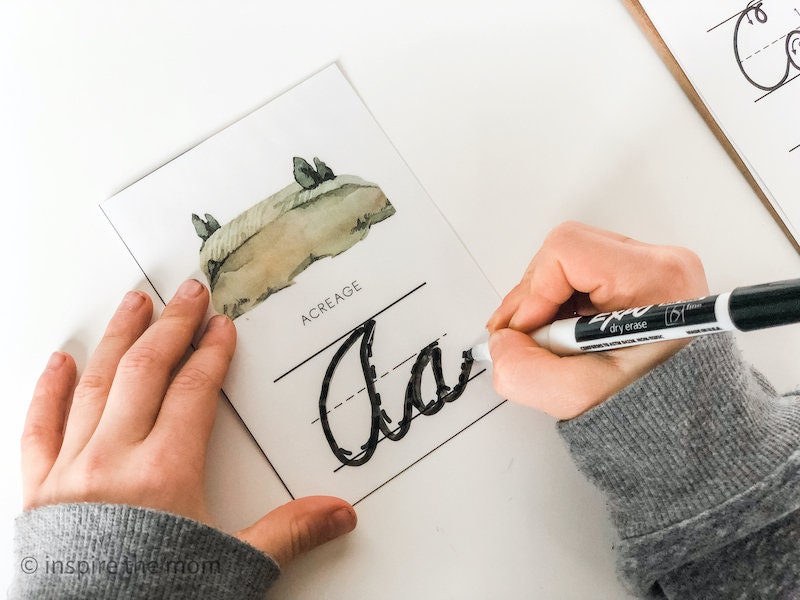 Farm Animal Alphabet Tracing Cards Handwriting Activity Farm - Etsy