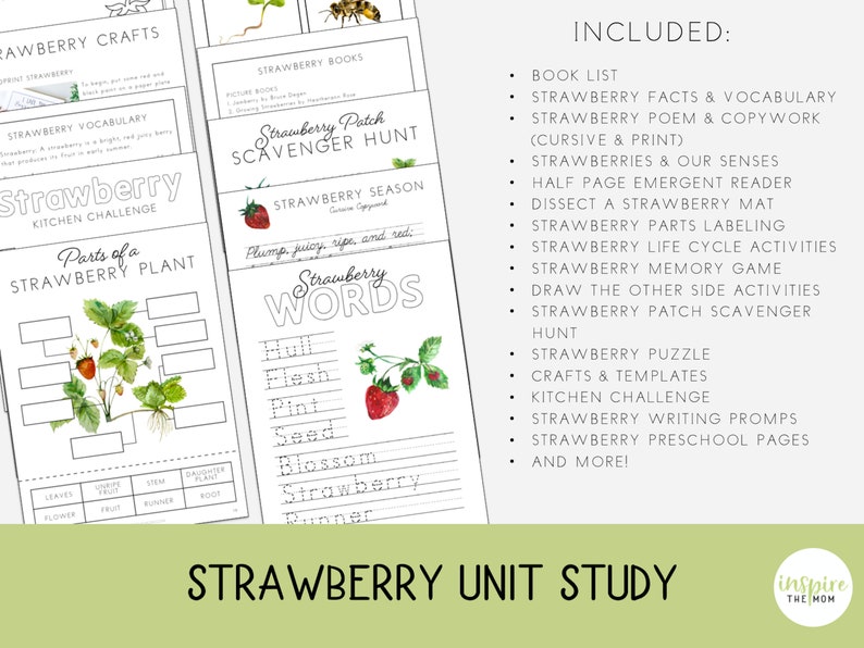 Strawberry Unit Study | Life Cycle | Poem Activities | Spring and ...