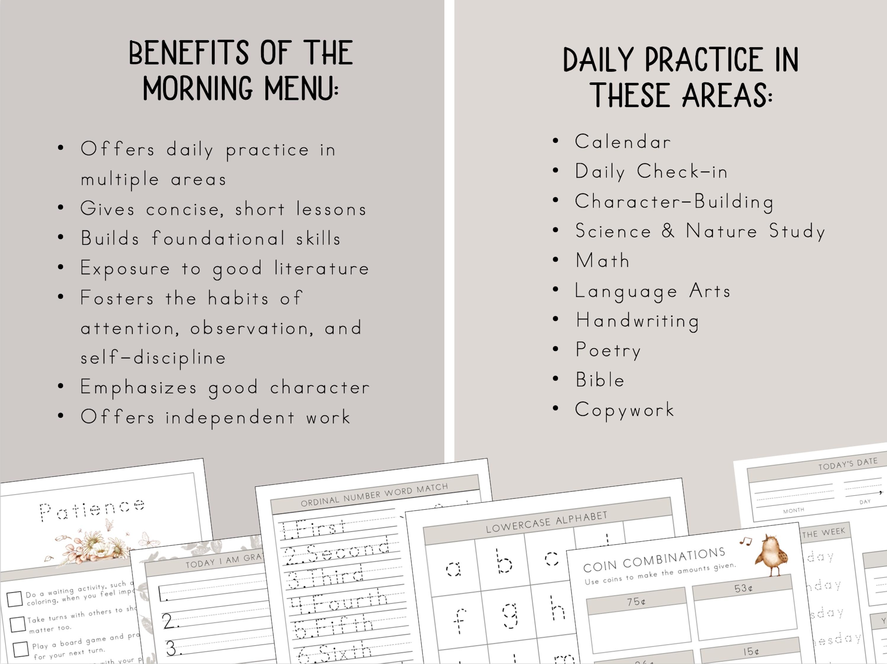 Morning Menu for Second Grade | 2nd Grade No Prep Daily Routine | ELA ...