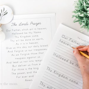 The Lord's Prayer Print Copywork, Homeschool Printable, Print ...