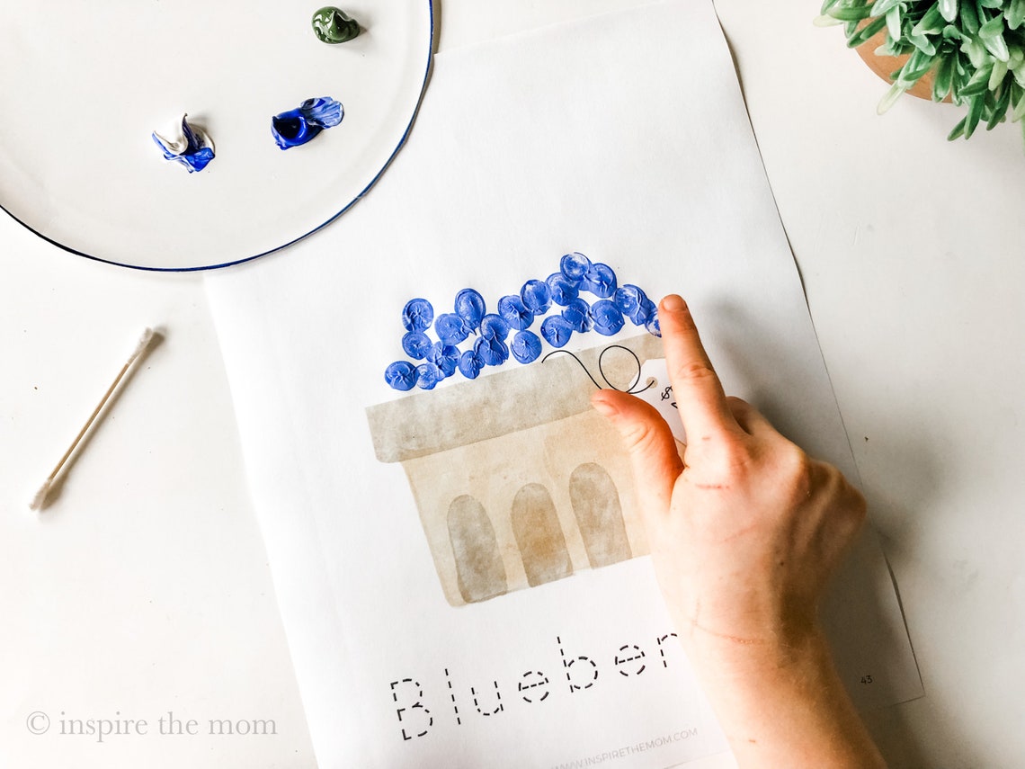 Blueberry Craft Template, Fingerprint Craft, Preschool Craft ...