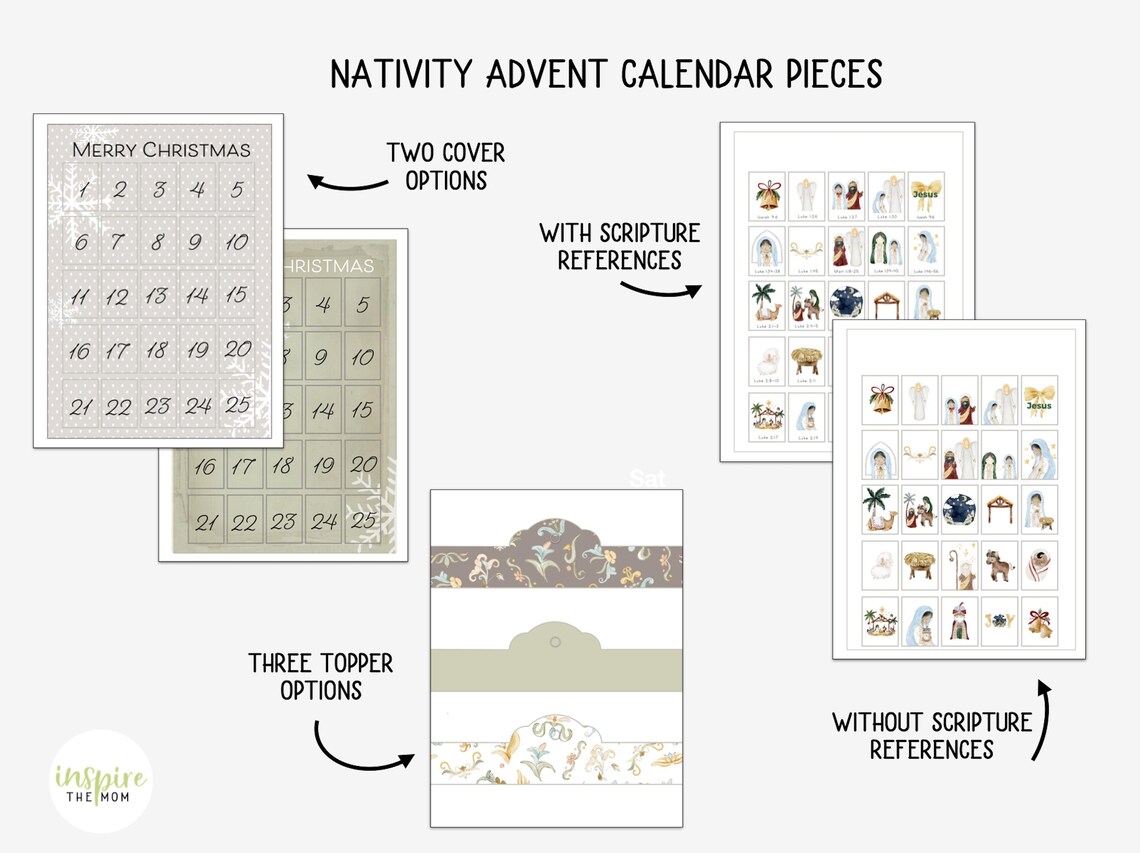 Nativity Advent Calendar Printable DIY, Christmas Advent Calendar ...
