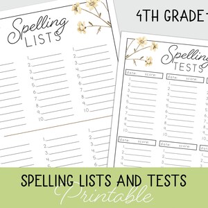 Spelling Lists and Tests, Spelling Tracking Sheets, Homeschool Forms ...