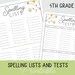 Spelling Lists and Tests, Spelling Tracking Sheets, Homeschool Forms ...